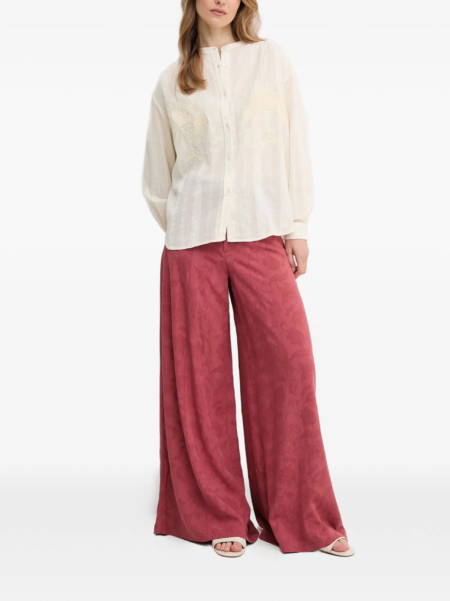 Блуза HOSS Floral-embroidered blouse, размер 44, разноцветный — фото 1