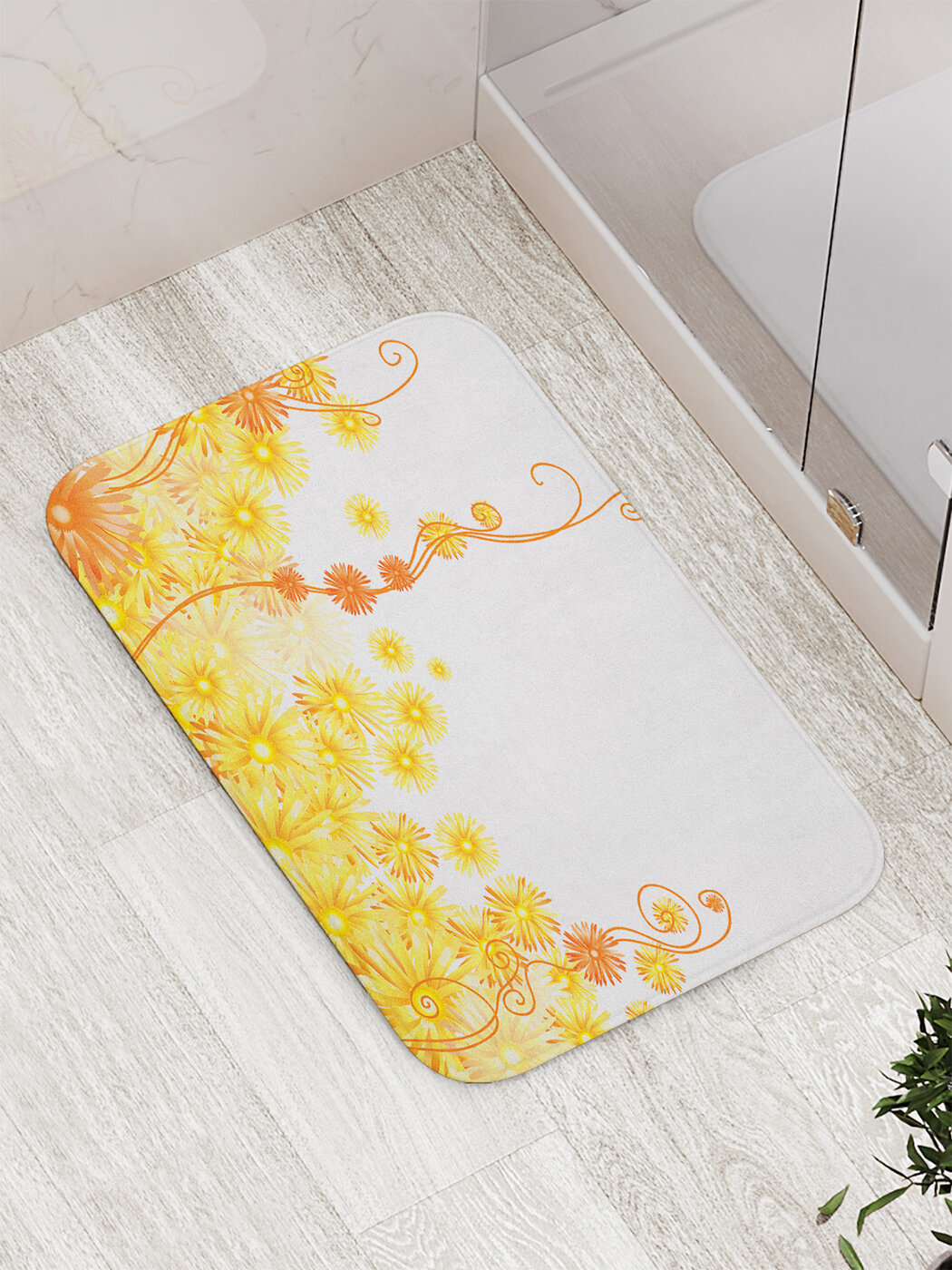 Коврик для ванной комнаты, туалета "Ароматное плетение" противоскользящий, 52х77 см, JoyArty