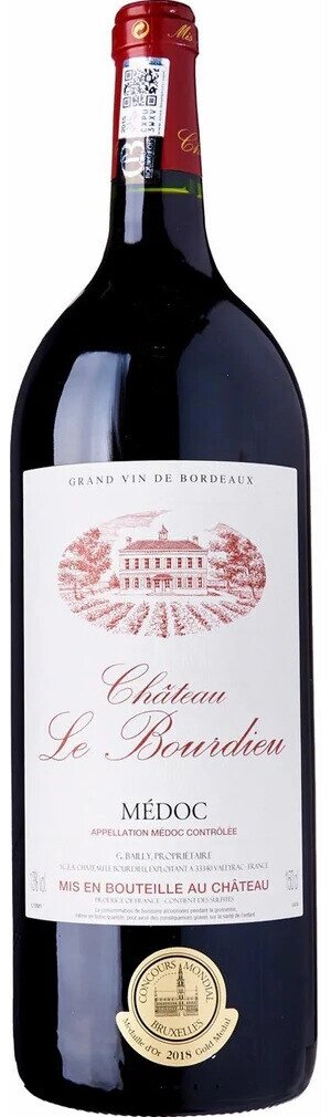 Вино Chateau Le Bourdieu, Medoc AOC Cru Bourgeois, 2018, 1.5 л