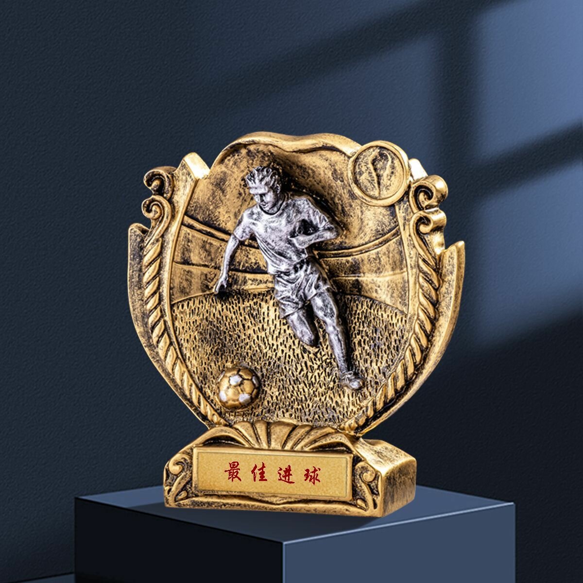 Кристальный футбольный трофей из смолы, золотой мяч, награда, модель золотого мяча, футбольный трофей, памятный трофей чемпиона