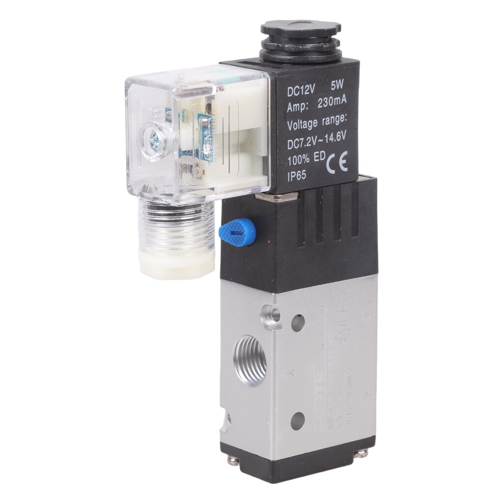 Электромагнитный клапан 12 В, 2-ходовой 3-позиционный, 1/4 дюйма