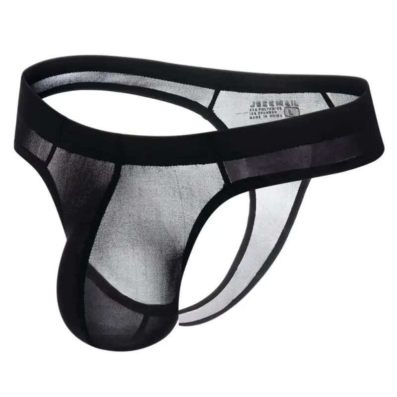 Мужские стринги черные нейлоновые Jockmail, L, 290Black