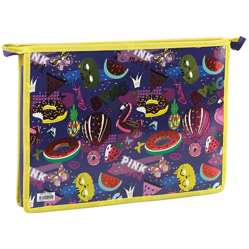 2 шт. Папка для тетрадей 2 отделения А4 ArtSpace "Chillout", пластик, фольга, на молнии