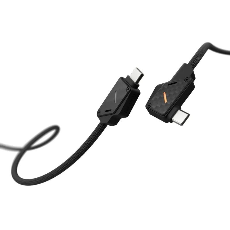 Кабель для быстрой зарядки и передачи данных AULUMU M07 Type-C с двумя разъемами, 240 1.2mm, черный