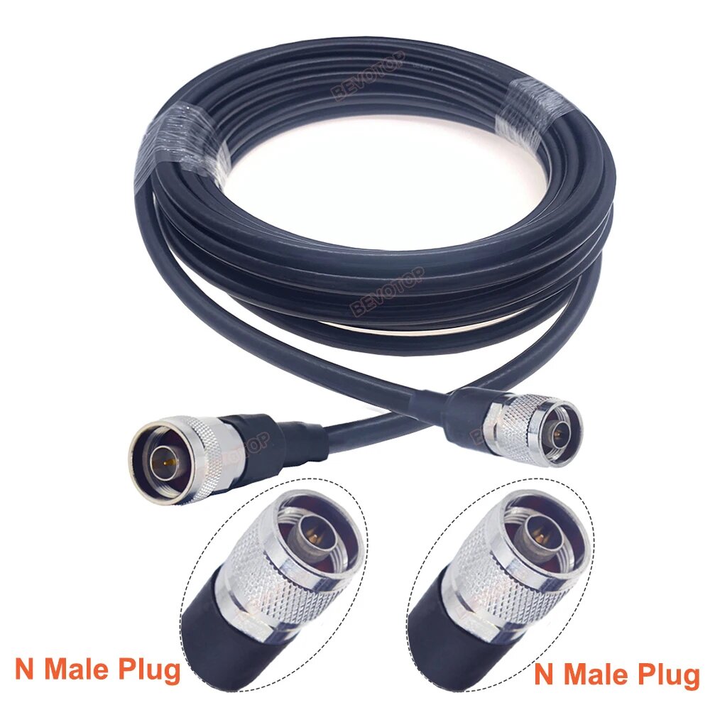 Кабель BEVOTOP N Type LMR-400, разъем «штырь-штырь» LMR400 для сотового усилителя 4G LTE, усилитель сигнала сотового телефона 1M, N Male to N Male