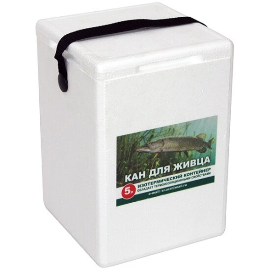 Следопыт Контейнер изотермический рыболовный универсальный "Кан для живца" из пенопласта, 5л