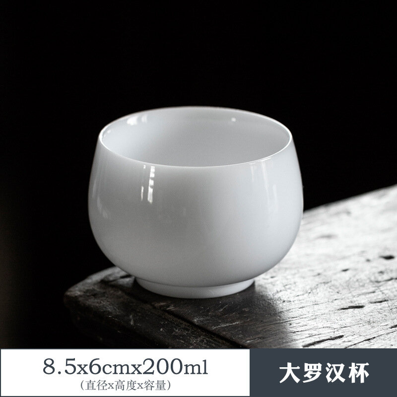 Ледяная овечка жирный нефрит Изысканная маленькая чайная чашка высокого класса Master Cup Dehua белый фарфоровый чайный