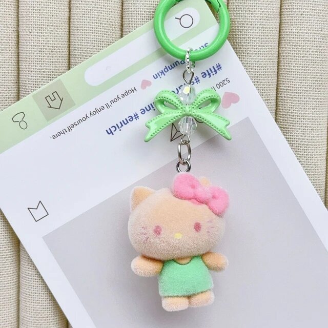 Милый брелок Hello Kitty с бархатным покрытием в виде кошки, подвеска для рюкзака девочки, подарок на День святого Валентина.