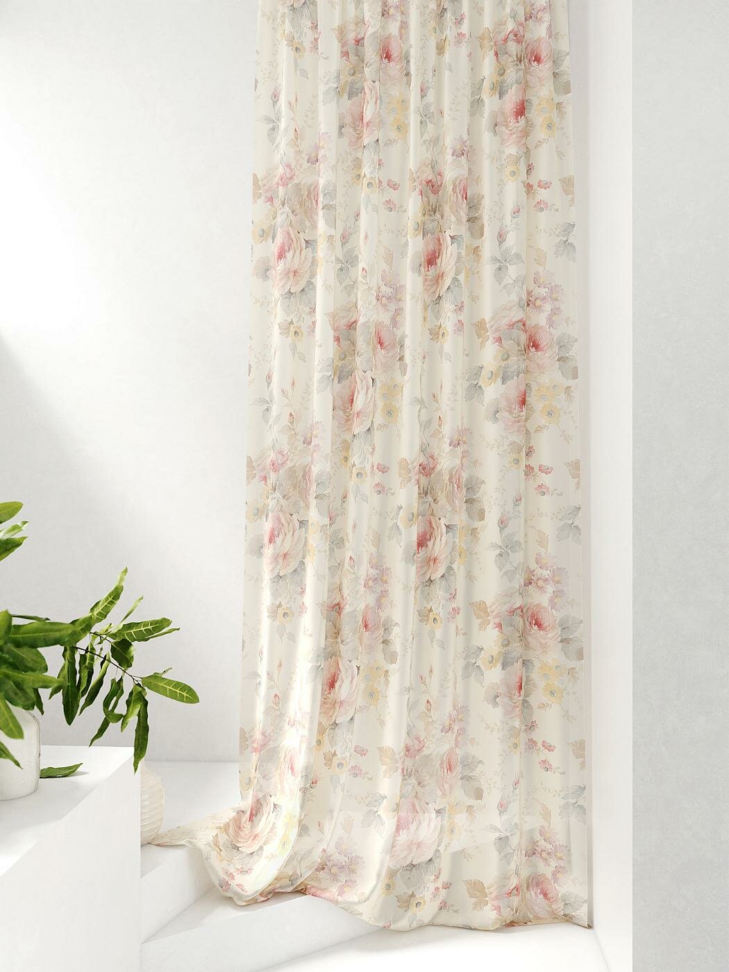 Штора для спальни и гостиной готовая 150x260 см с рисунком (589025-260)