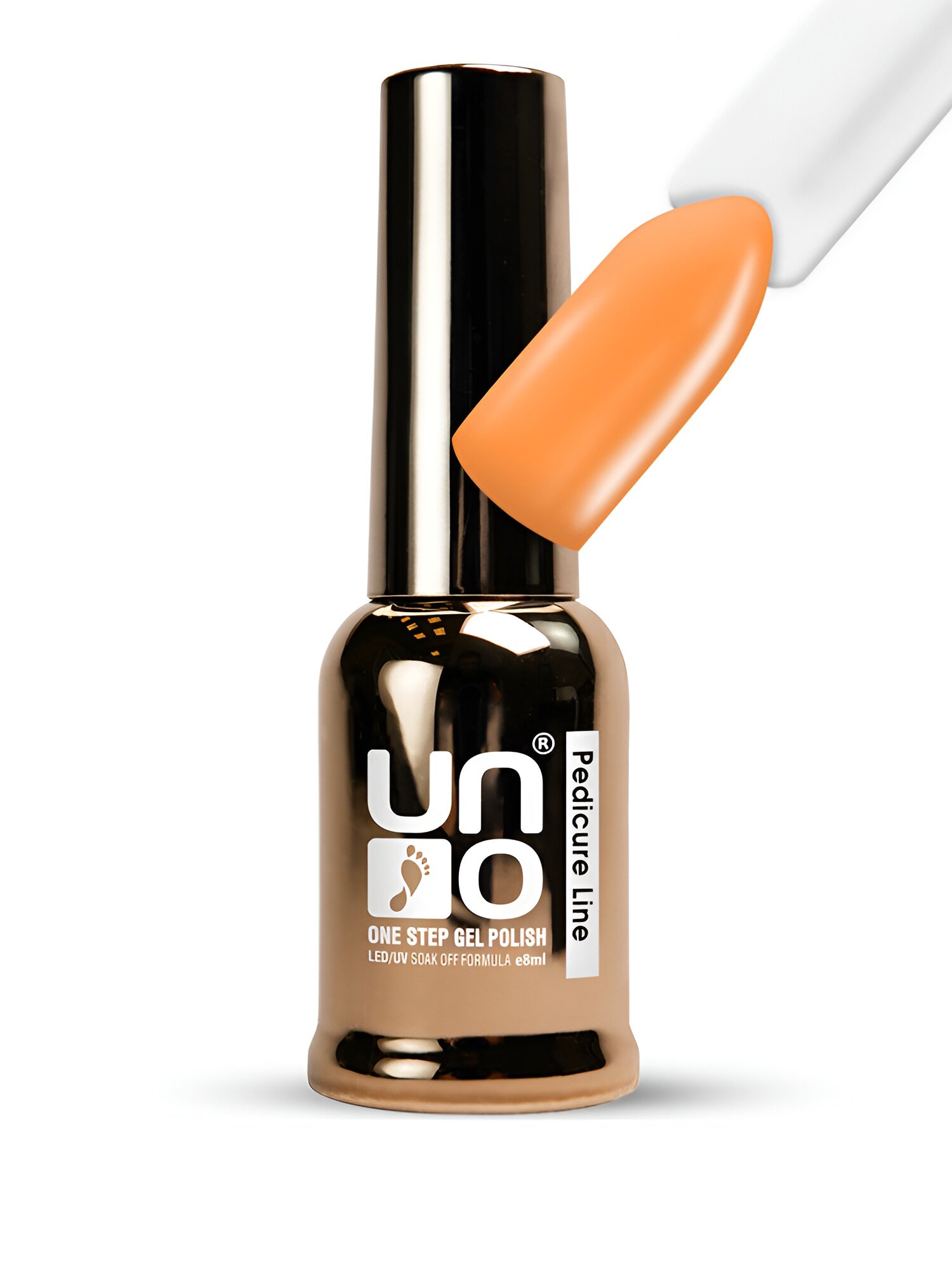 Гель-лак Uno Pedicure 25, оранжевый, неоновый, однофазный, 8 мл