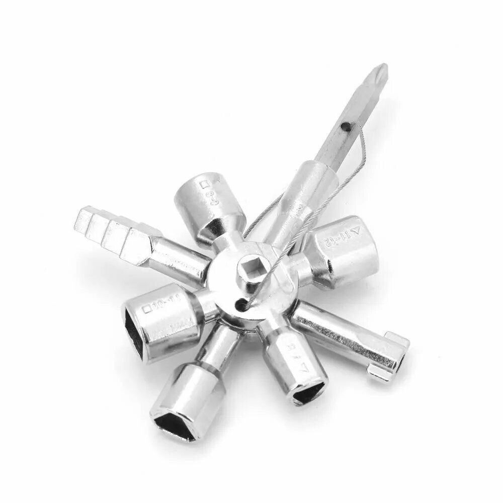 Ключ-трещотка универсальный 10 в 1 для шкафов, лифтов, счетчиков и вентилей