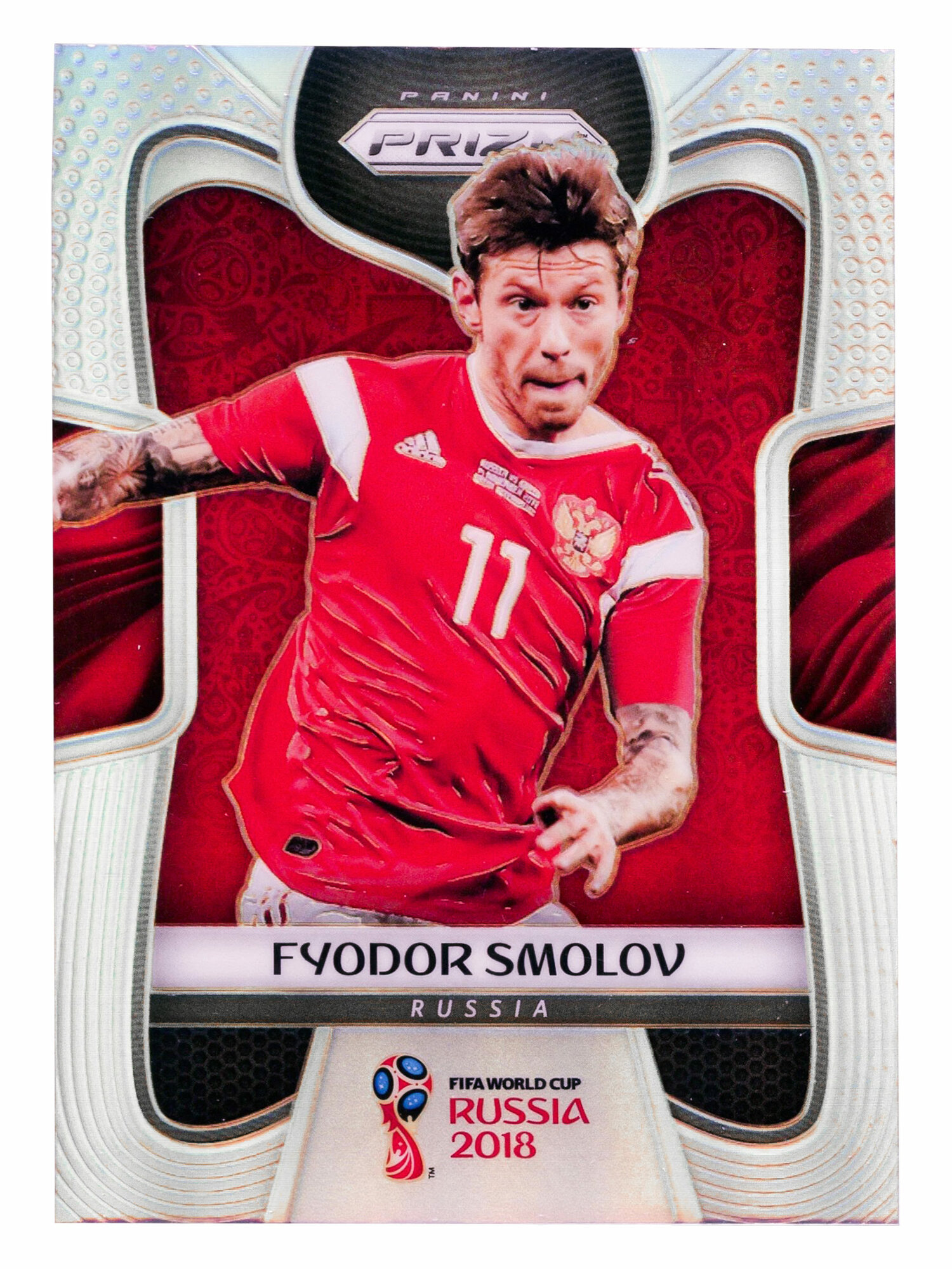 Коллекционная карточка Panini Prizm FIFA World Cup Russia 2018 #170 Fyodor Smolov - Base