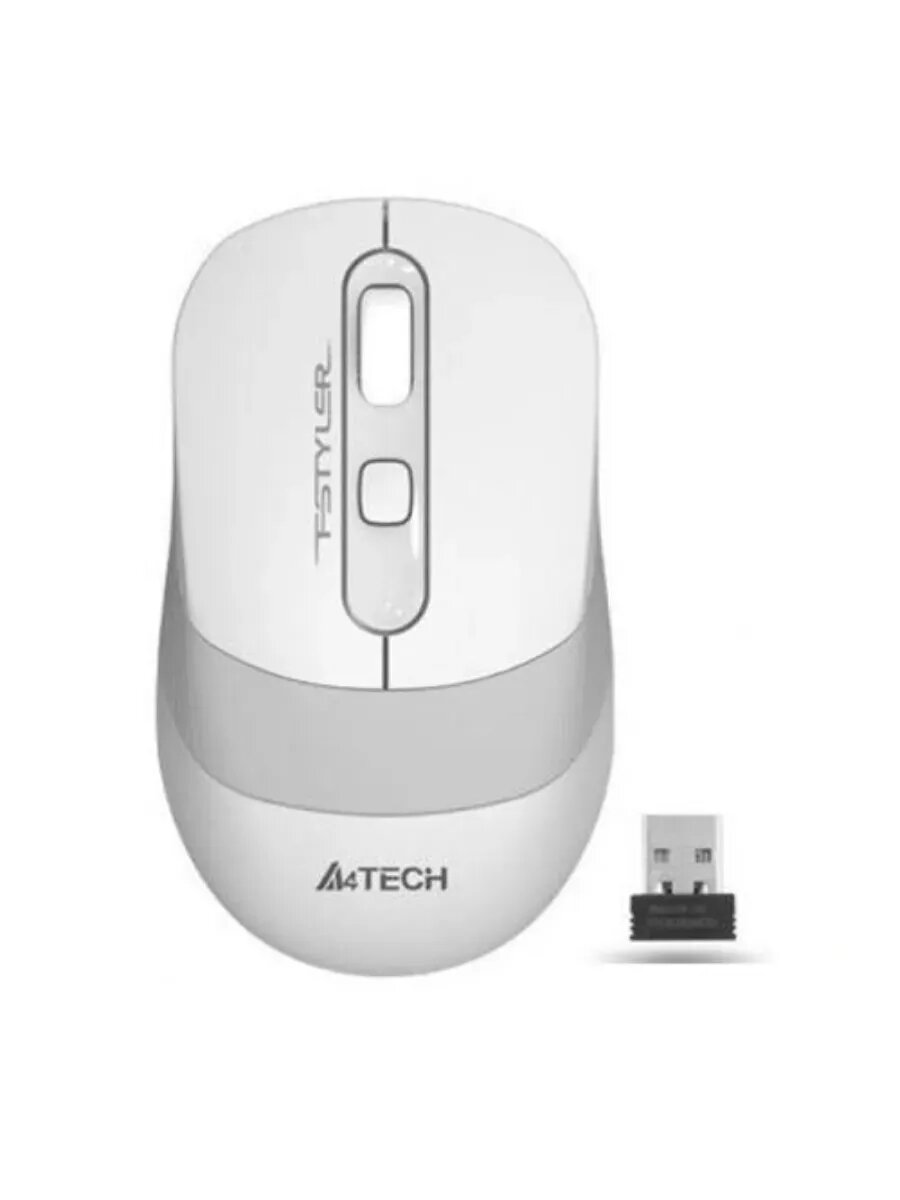 Мышь беспроводная Fstyler FG10 , белый/серый , оптическая, 2000dpi