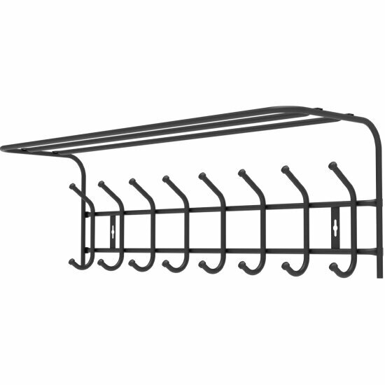 Вешалка Nika НИКА ВП8М настенная, с полкой, матовый черный (ВП8М/Ч)