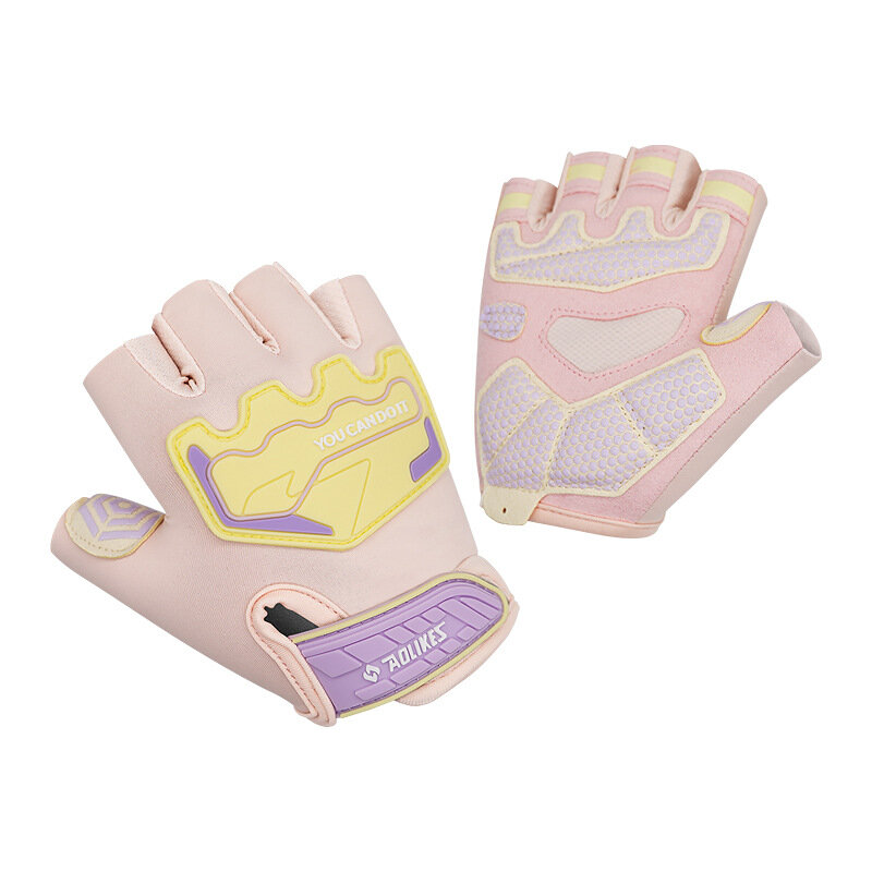 Детские спортивные перчатки для активного отдыха, велосипедов, балансировочных велосипедов, роликовых коньков для мальчиков и девочек, полупальцевые антискользящие перчатки