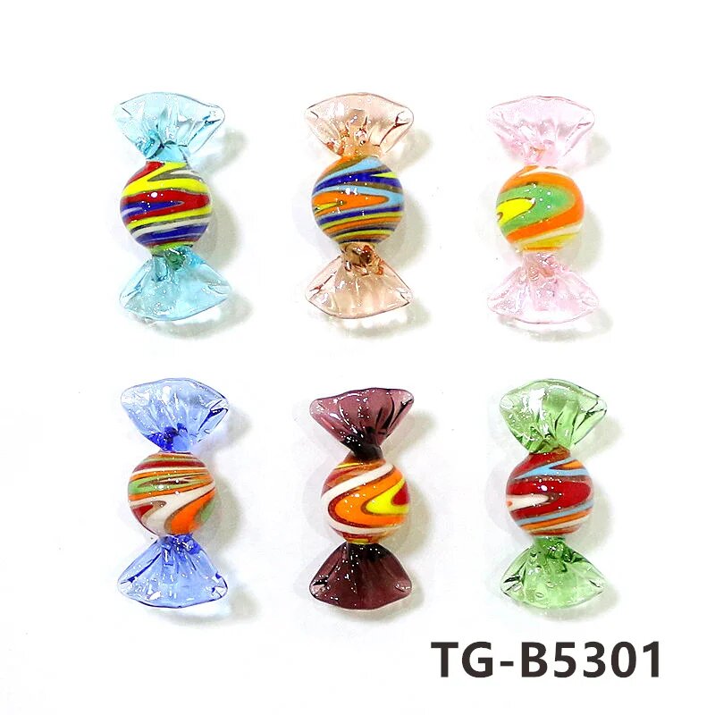 Миниатюрные украшения из муранского стекла JSSMTLP, 6 шт.