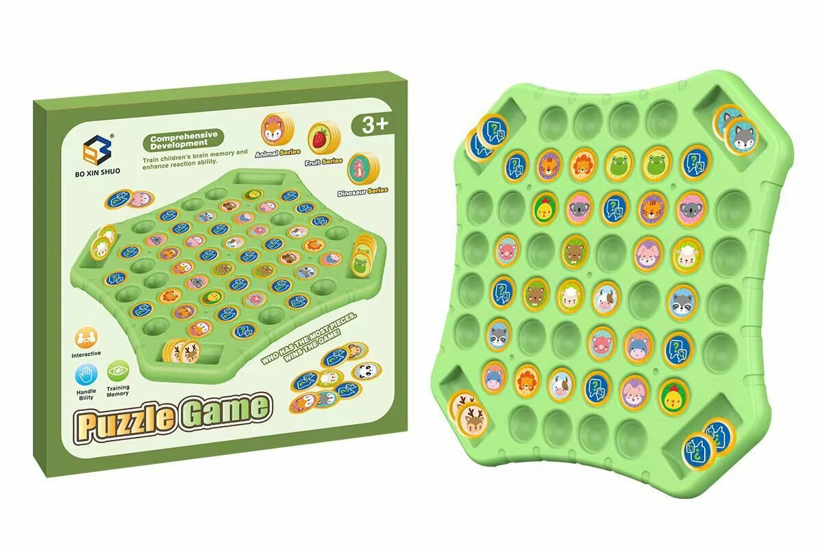 Детские пары переворачивают шахматы 4 человека, шахматы, 108, фрукты + животное + динозавр] английская цветная коробка