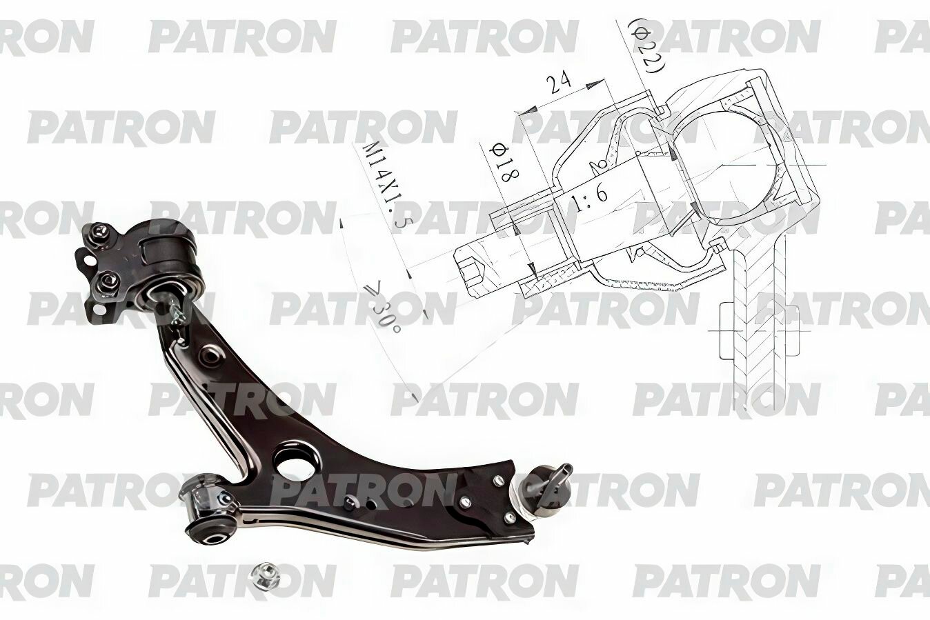 Рычаг подвески передний левый, для Форд Фокус 2, С-Мах 1, Вольво S40, С30