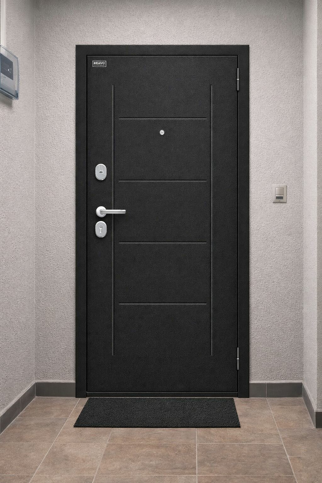 Входная дверь Пик Букле чёрное/Casablanca 960x2050 Правое