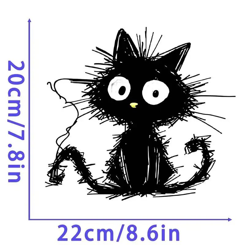 Нашивка на одежду котик, 20х22 см, NTH-00131-10