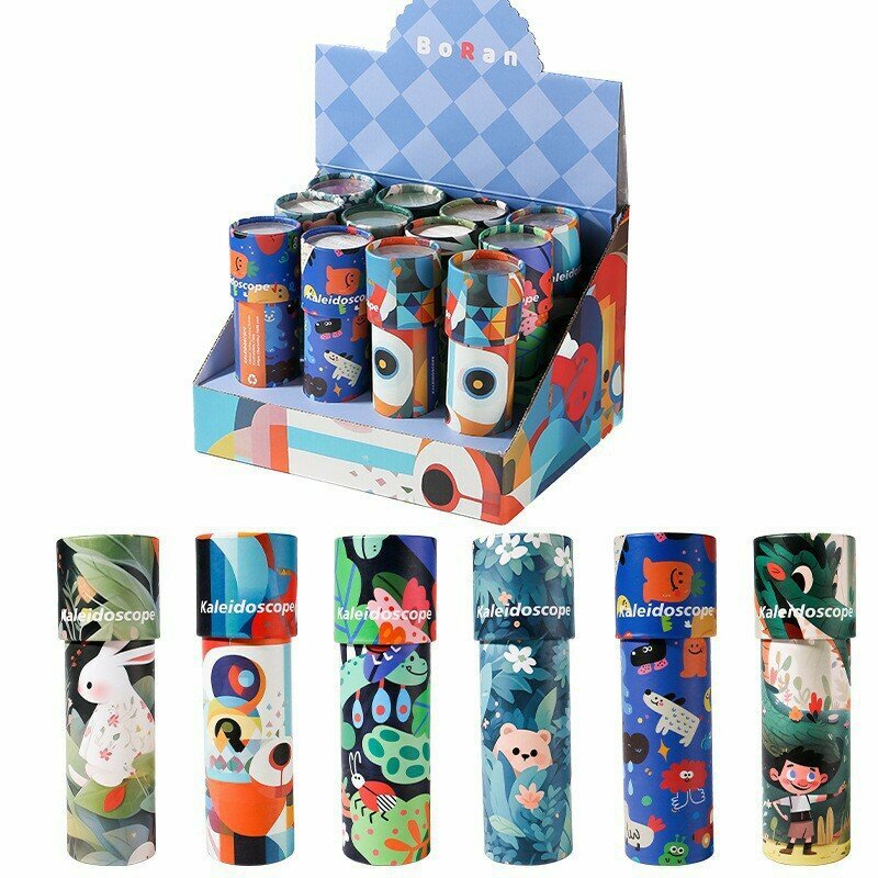 Волшебный калейдоскоп, образовательная научная игрушка для детей, трансформируемый мультяшный вращающийся калейдоскоп, DIY образовательная игрушка калейдоскоп