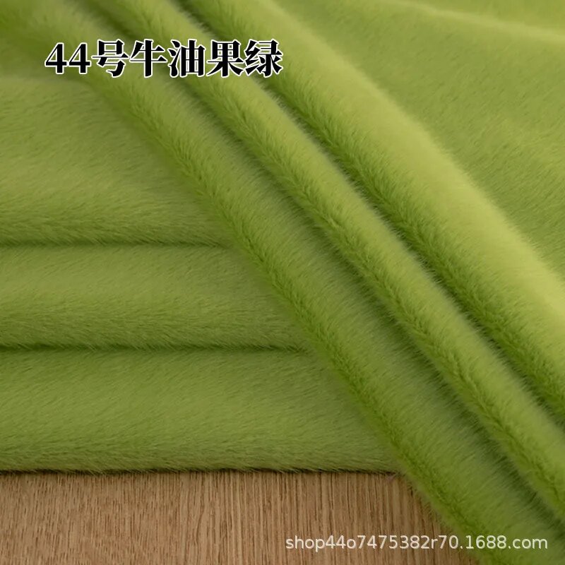 Искусственный мех норки 5 мм, ткань для рукоделия 0.5 м Зеленый, 100x50cm, 38