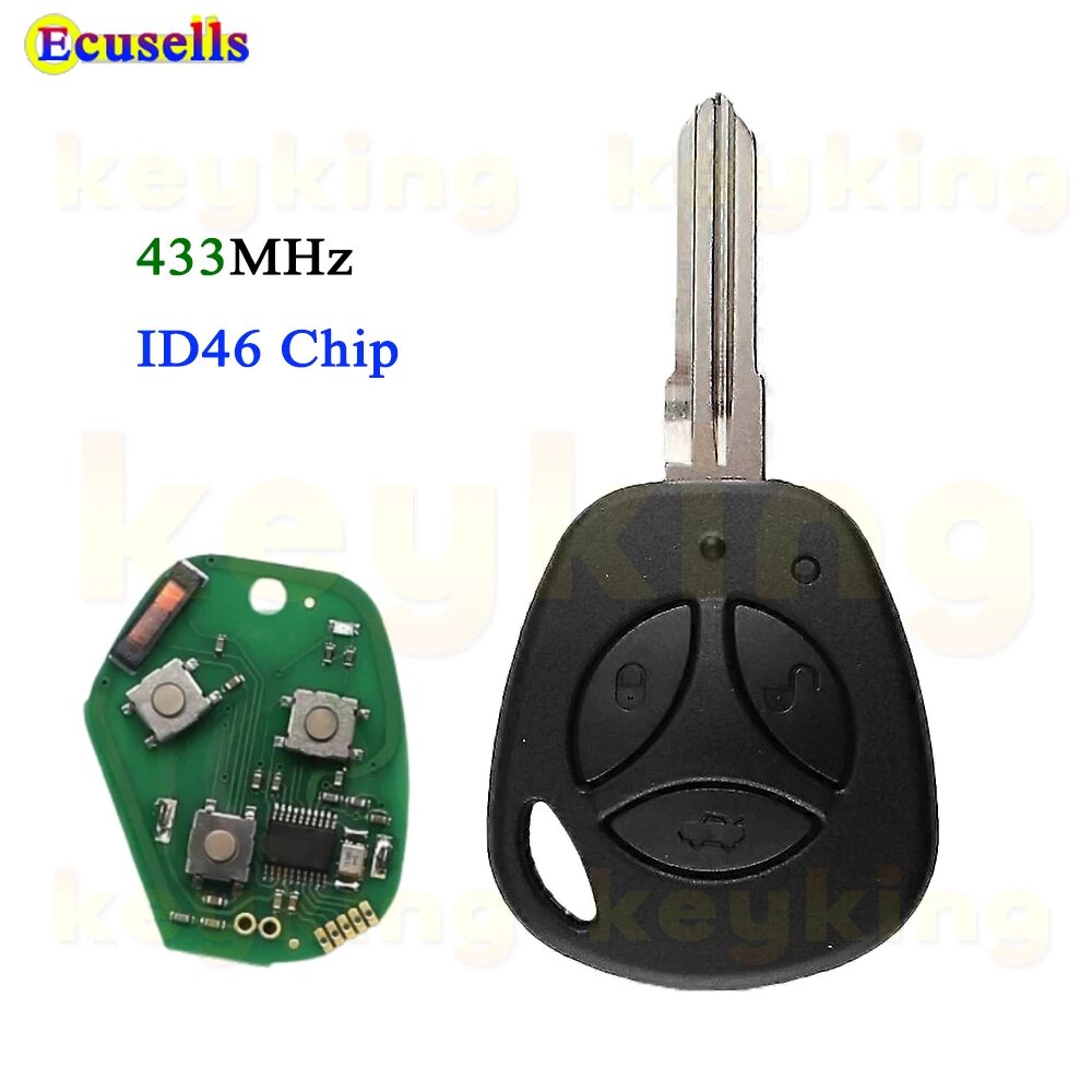 Ecusells 3 кнопки 433 МГц ID46 чип удаленный автомобильный ключ для Lada Granta Priora Vesta X-Ray XRay Sedan Sport Kalina