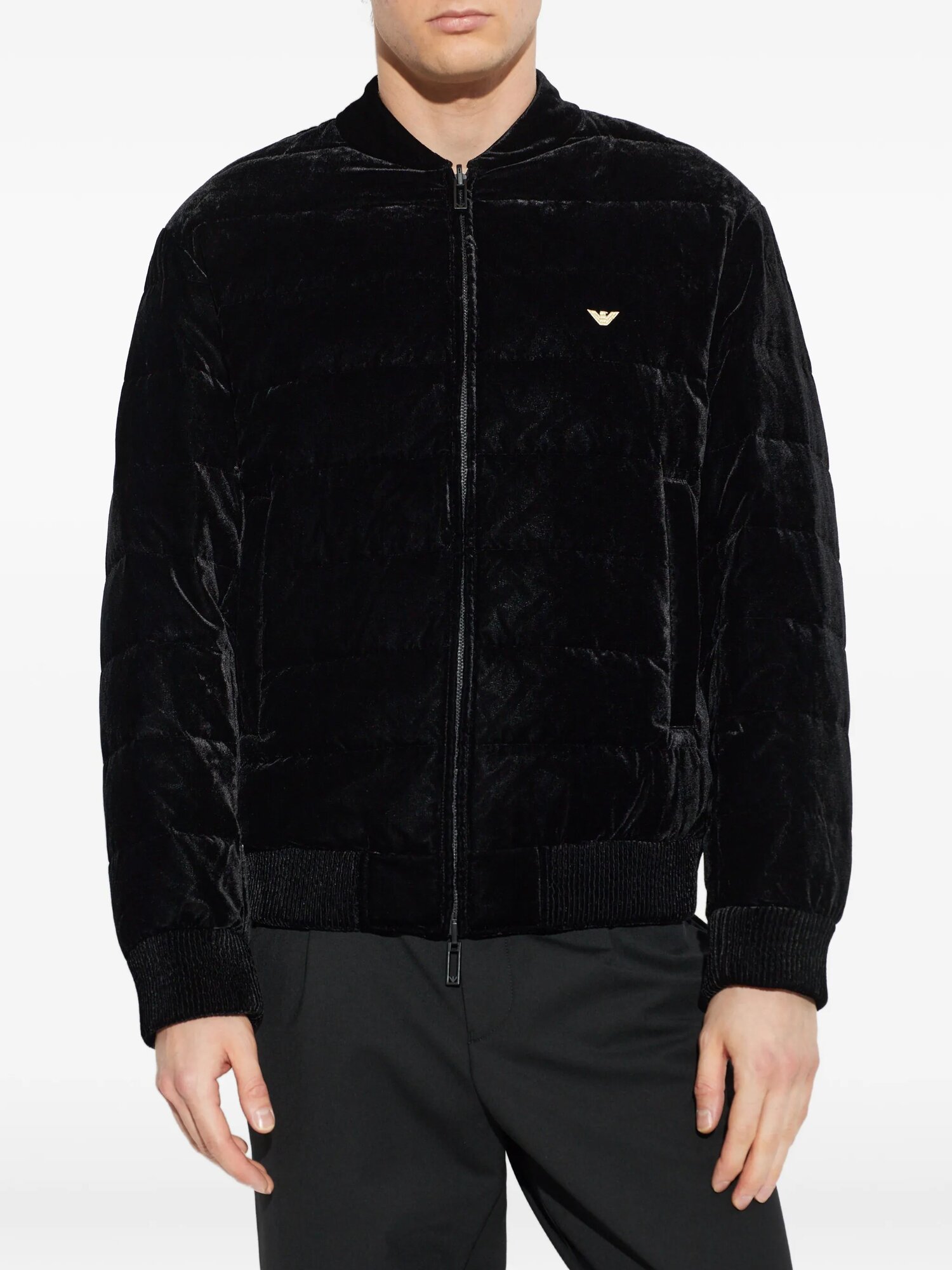 Куртка EMPORIO ARMANI Reversible bomber jacket, размер 52, black/black — фото 1