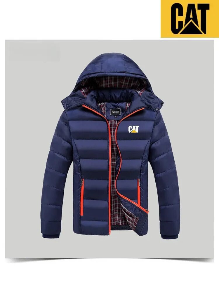 Пуховик Caterpillar Куртка мужская зимняя утепленная: парка с капюшоном больших размеров для активного отдыха, защита от ветра и воды