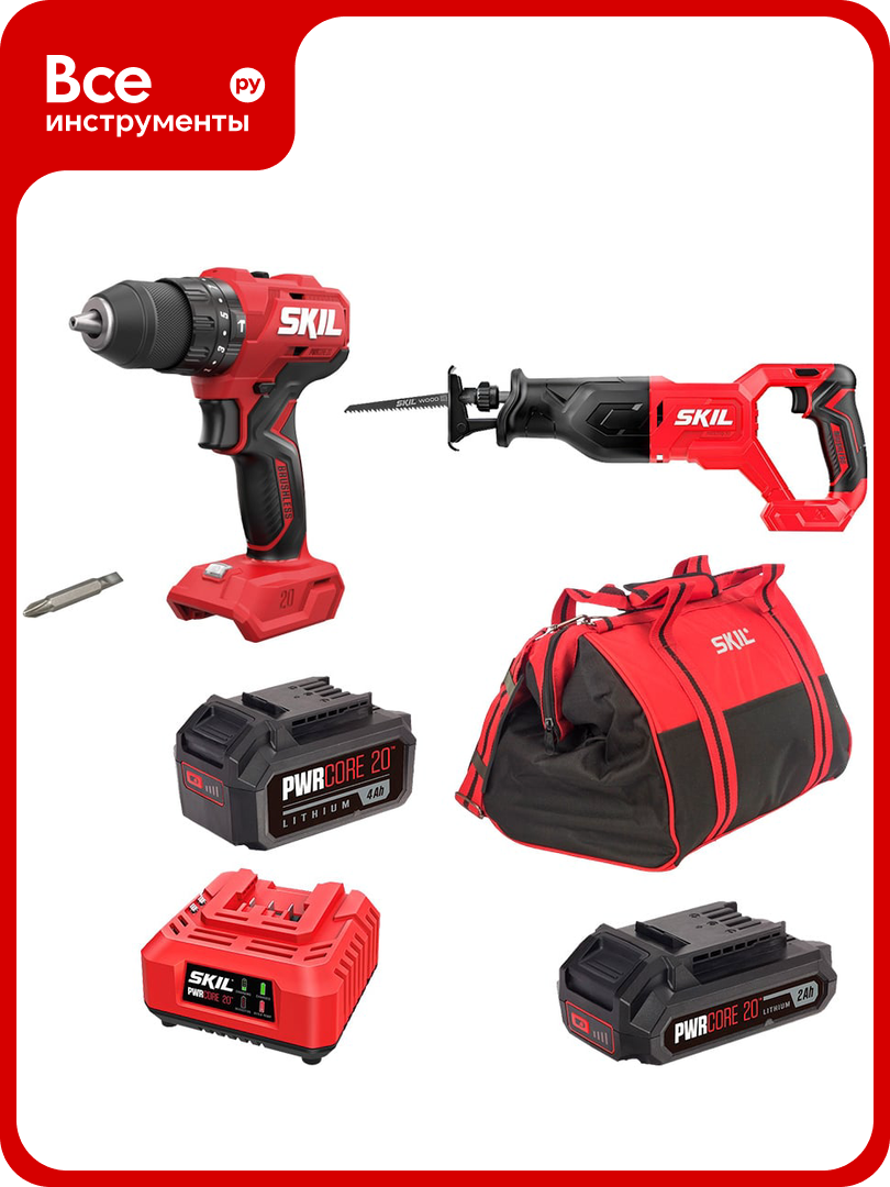 Аккумуляторная ударная дрель-шуруповерт SKIL HD6280+ RS5870 бесщеточный с аккумуляторами и аксессуарами