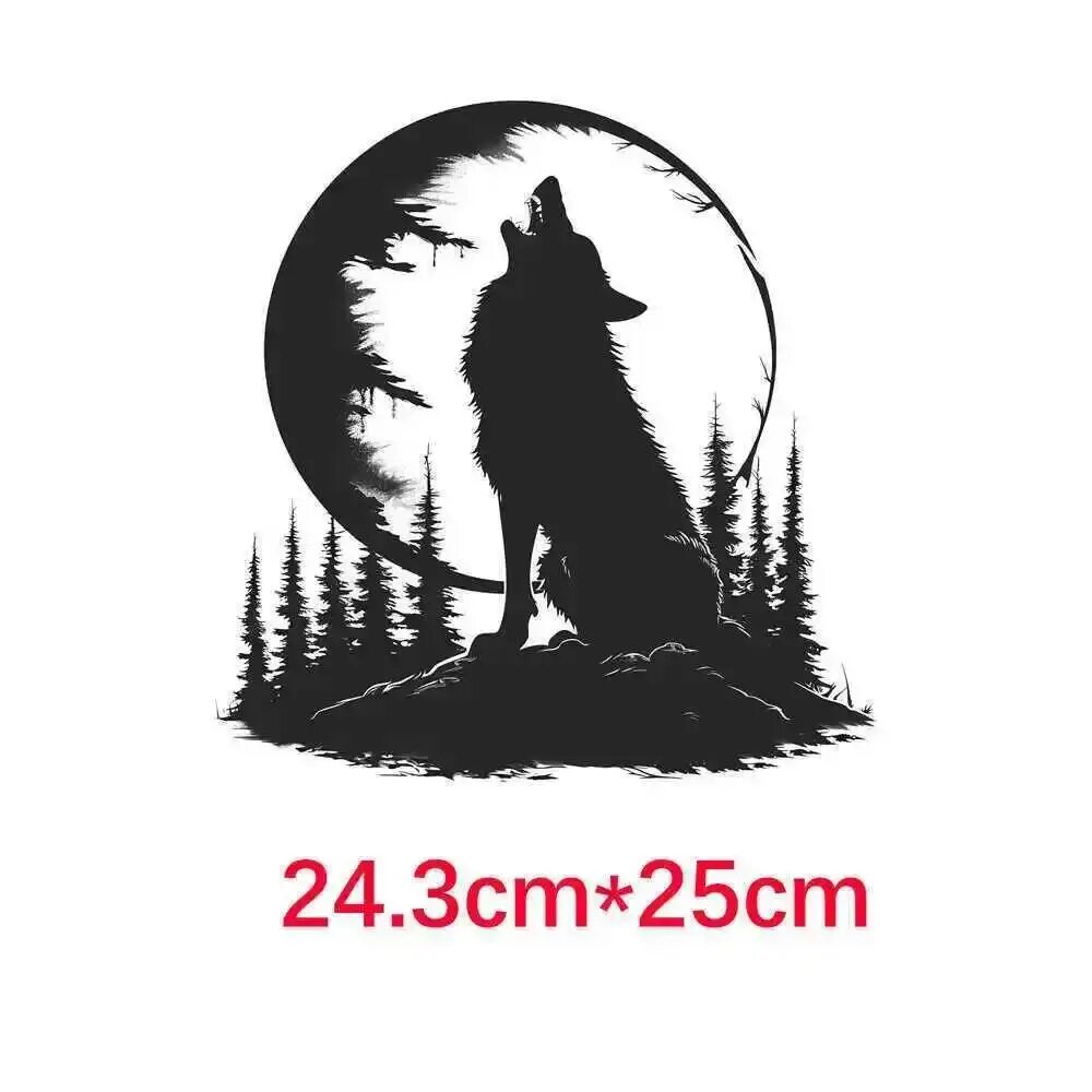25 см переводная наклейка с изображением Луны волка животных термонаклейки для одежды термонаклейки на одежду модные аппликации для футболок