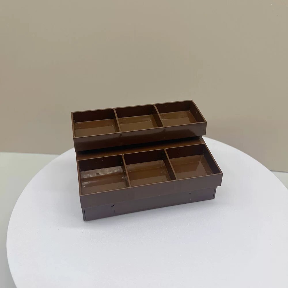 Коричневая миниатюрная полка для пекарни в детском игровом наборе, реалистичная деревянная подставка, 1 шт. творческая