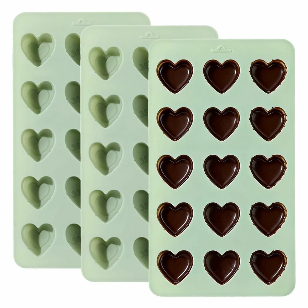 Молд силиконовый для шоколада и конфет ручной работы, форма для выпечки, "15 сердец"