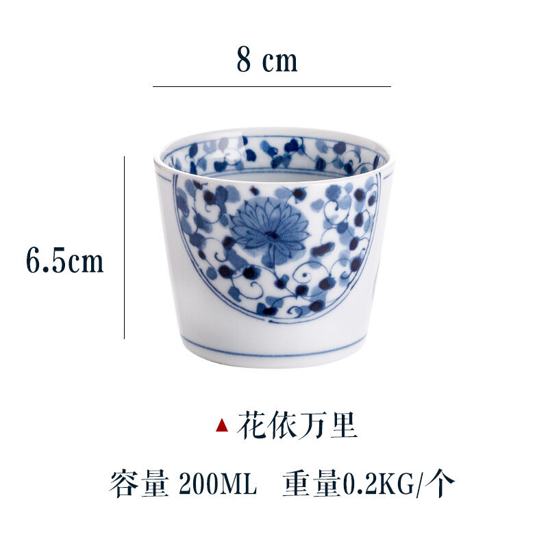 Японская импортная синяя керамическая чашка для чая Риндо, окрашенная в синий цвет, чашка для матча, японский стиль, домашняя сине-белая чашка с символом Фу, окрашенная в синий цвет