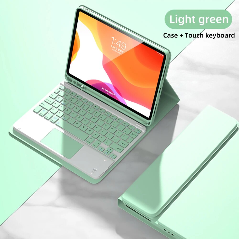 Чехол-клавиатура EWA для iPad iPad10.2 7th 8th 9th, Green C