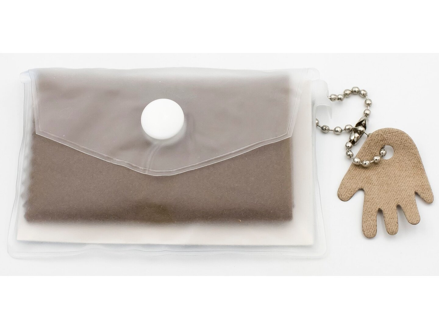 Салфетка для очков и оптики из микрофибры - коричневая с чехлом