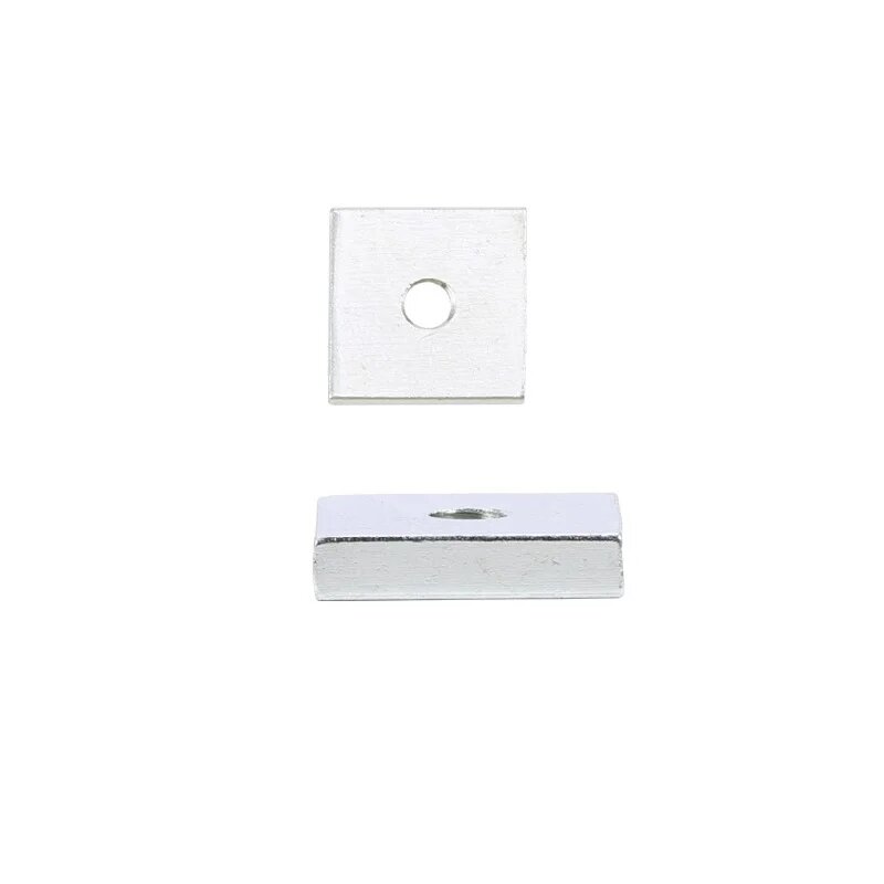 Квадратные гайки M2.5 M3 M3.5 M4 M5 M6 M8 M10 M12 оцинкованной стали M2.5x5x1.5mm(100pcs), White Zinc