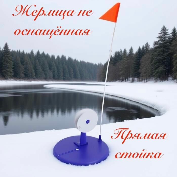 Жерлица зимняя круглая с прямой стойкой Три Кита