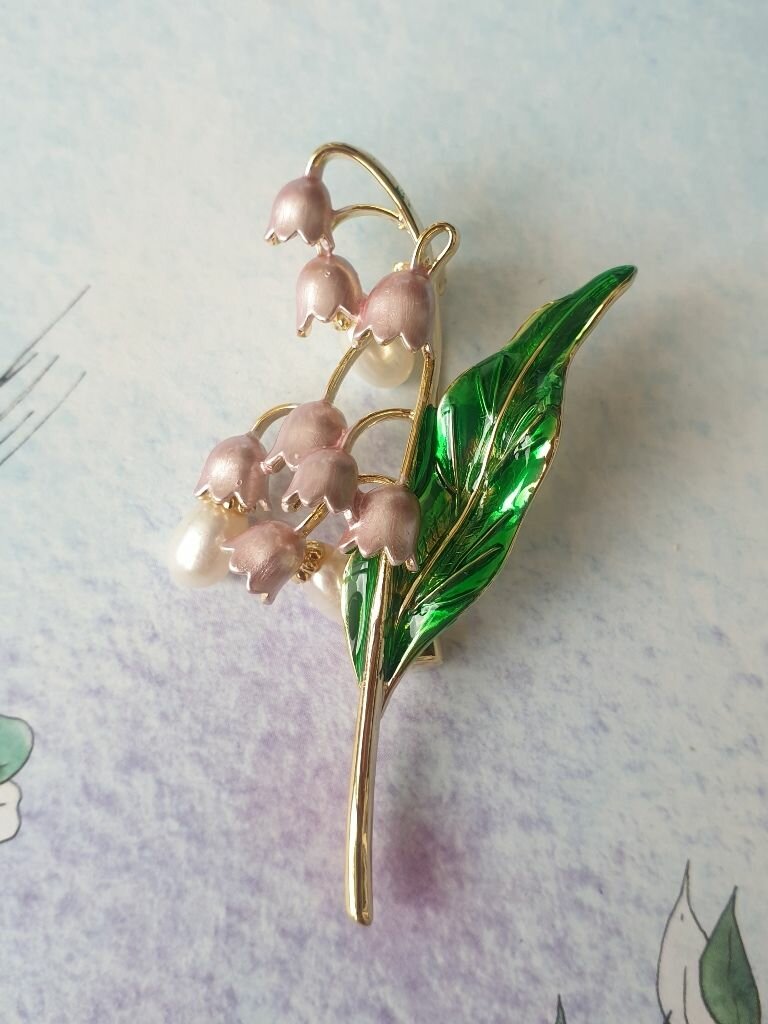 Брошь, жемчуг культивированный