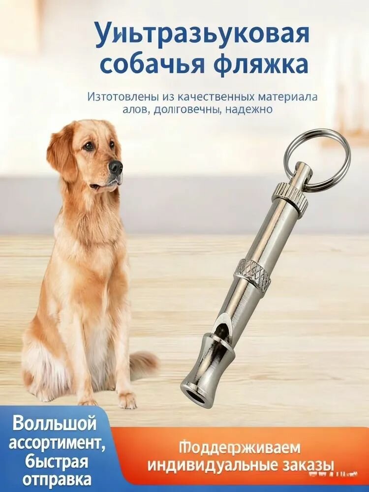 Устройство для дрессировки собак с ультразвуковым свистком Регулируемый свисток для дрессировки домашних животных из нержавеющей стали