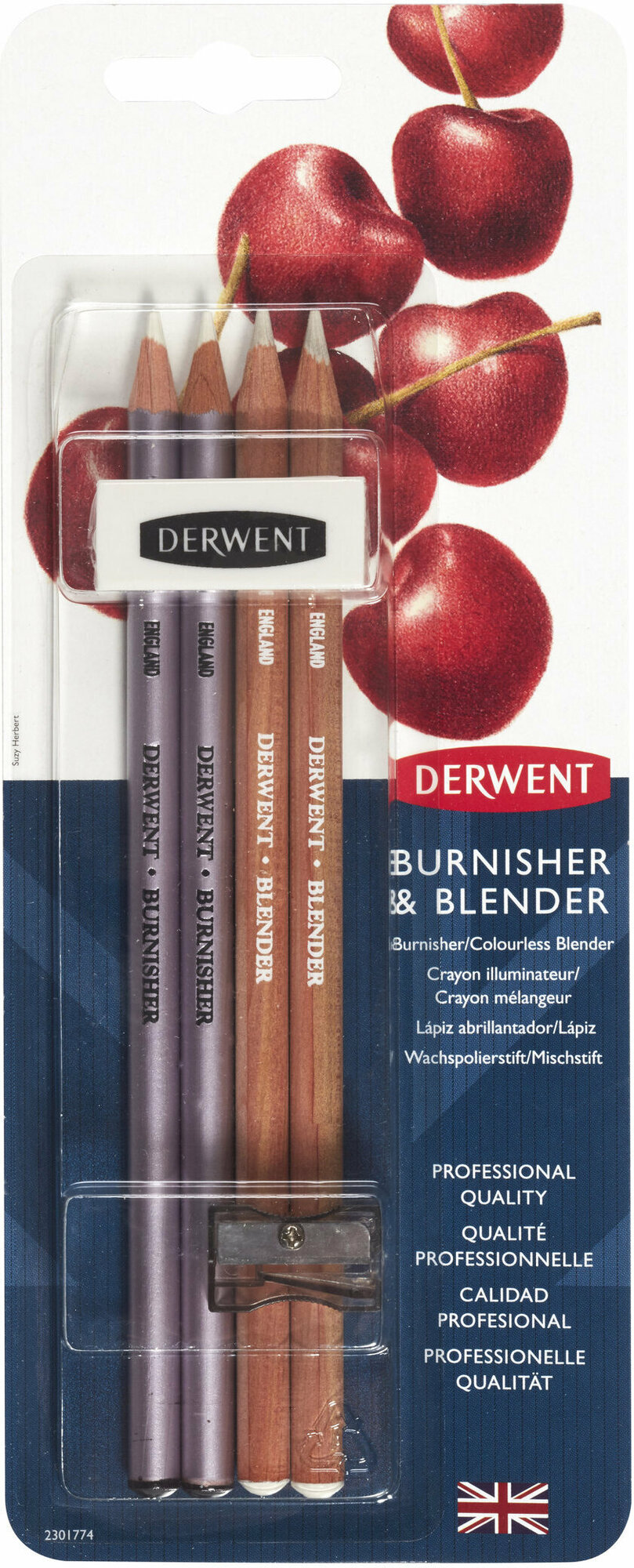 Набор карандашей Derwent Burnisher & Blender, с ластиком и точилкой