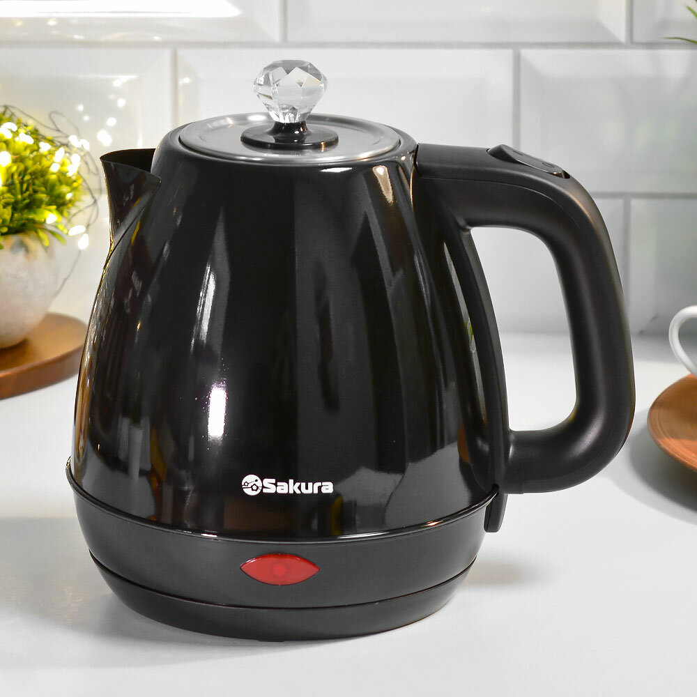 Чайник электрический Sakura SA-2188BK 1.8л, 1800 вт, дисковый, черный, автоотключение