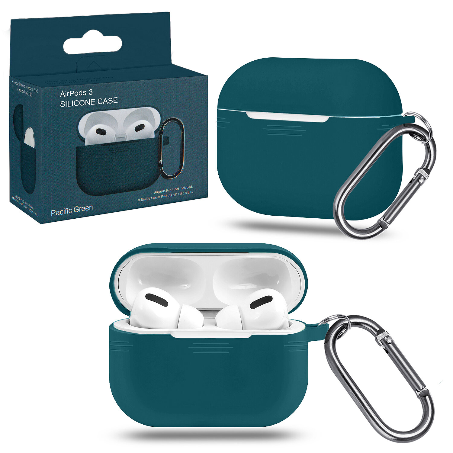 Чехол APods 3 с карабином №18 Pacific Green
