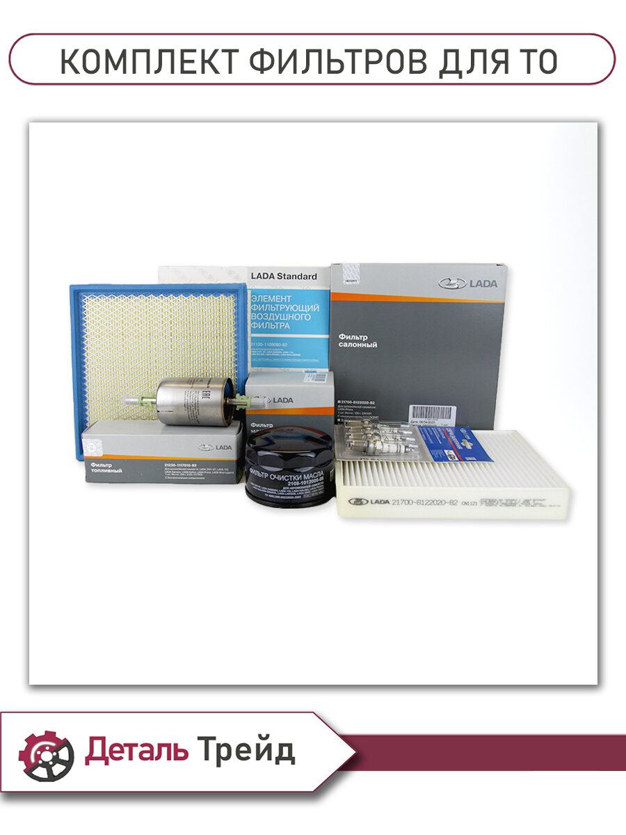 Комплект фильтров ТО + свечи зажигания 16V LADA для а/м ВАЗ 2170-72 Priora (с кондиционером Panasonic)