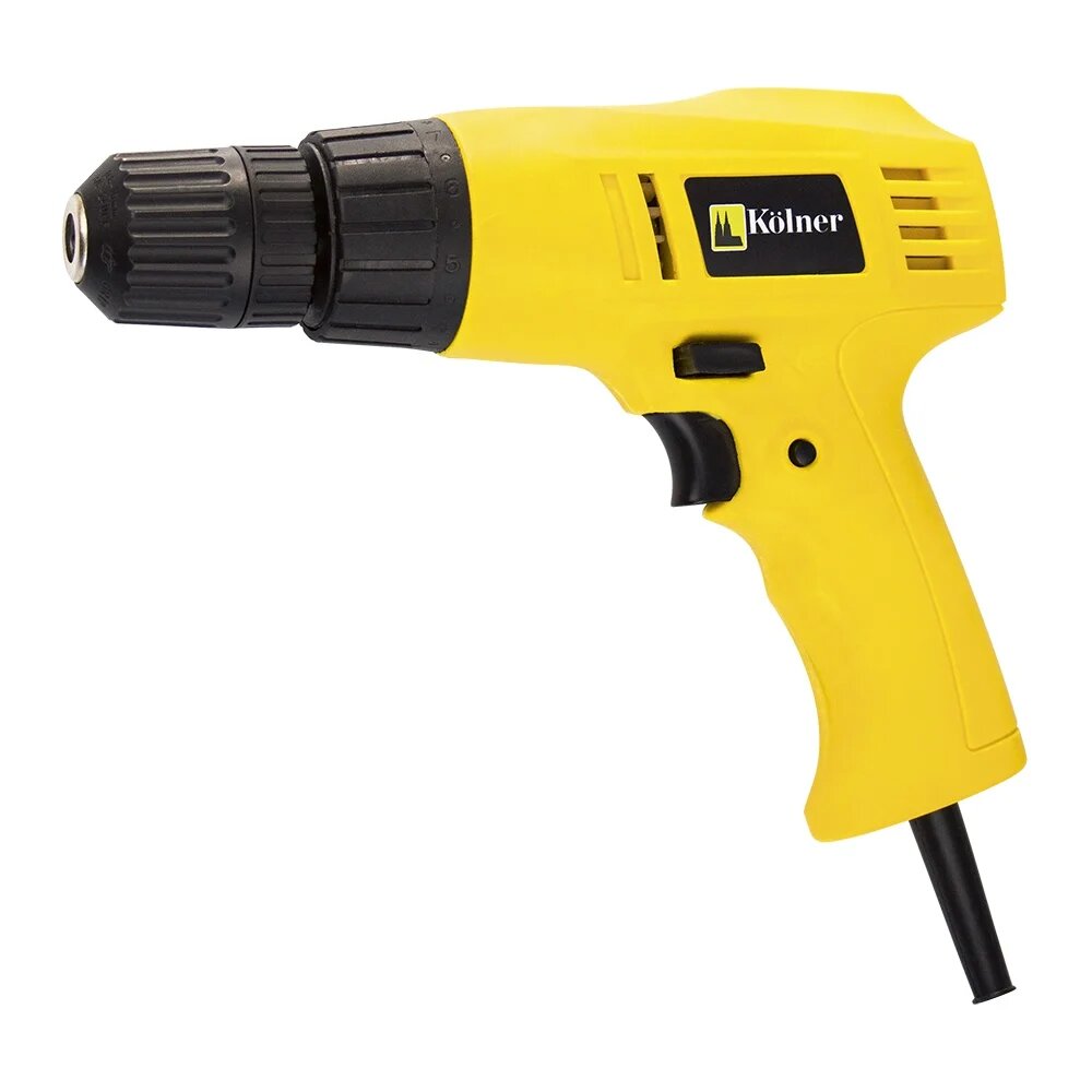 Сетевая дрель-шуруповерт Kolner KED 240 V с мощностью 240 Вт и крутящим моментом 13 Нм для сверления в древесине и металле