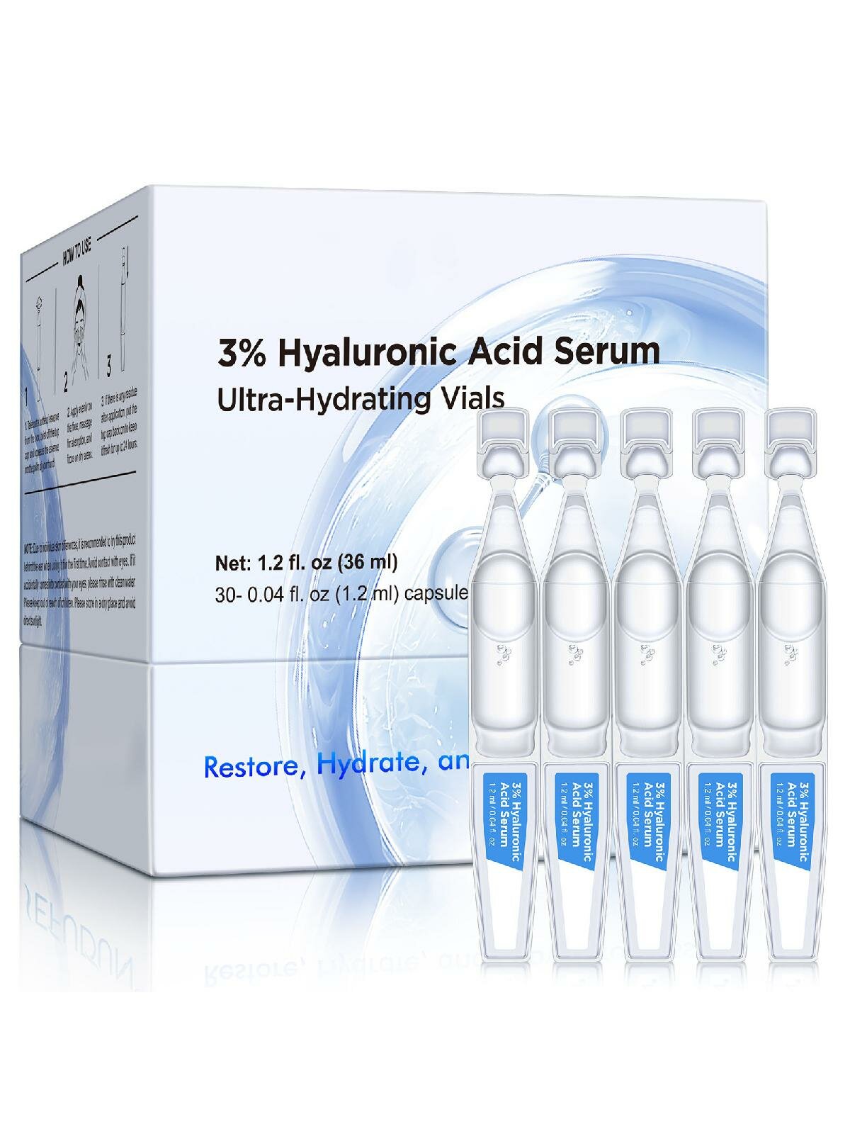 Коробка из 30 палочек, одноразовая эссенция для увлажнения лица с гиалуроновой кислотой