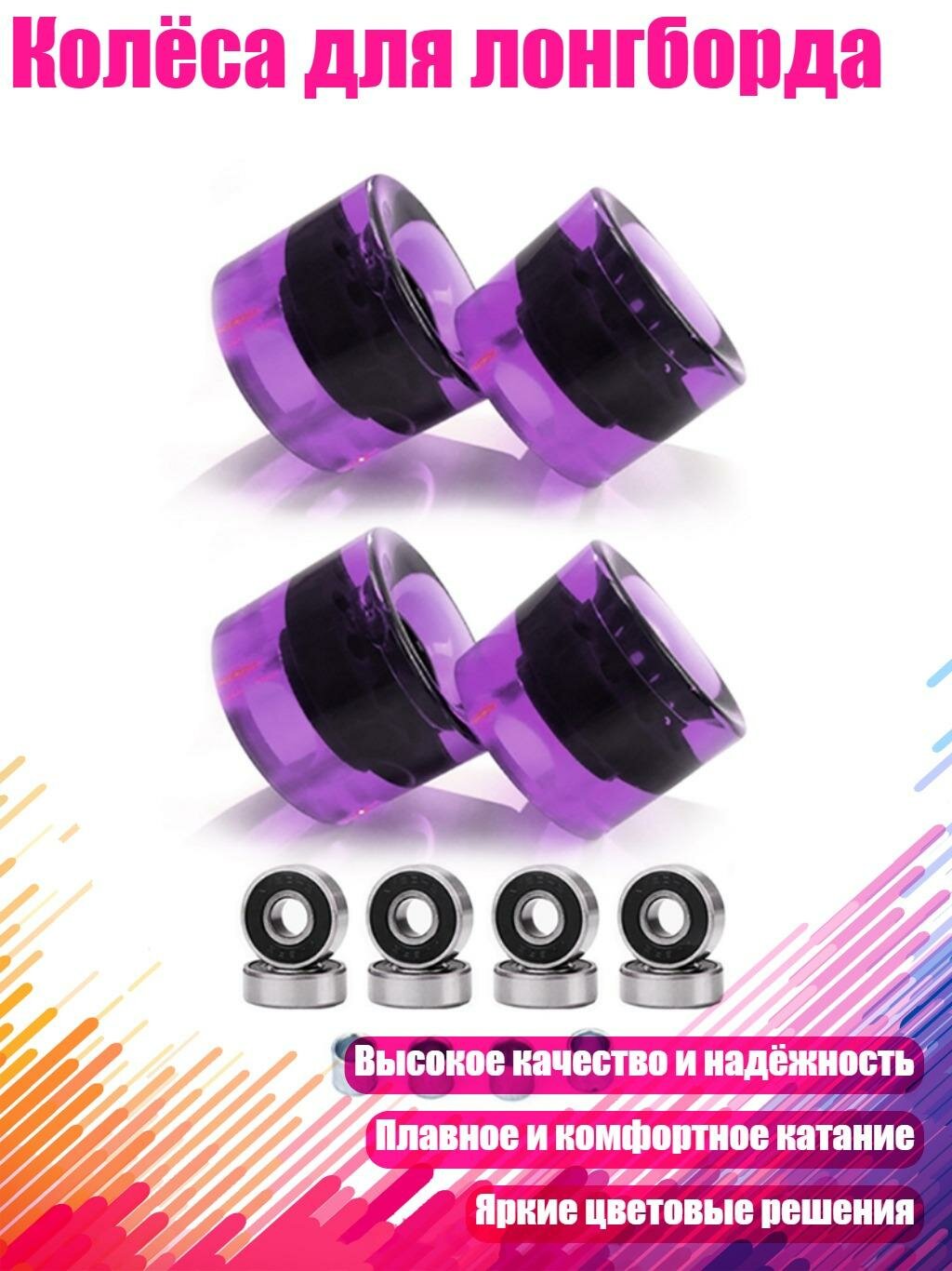 Колёса для лонгборда, Кристально Фиолетовый Черный