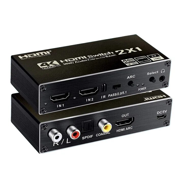 HDMI аудиопереключатель 4K 2x1 lieve