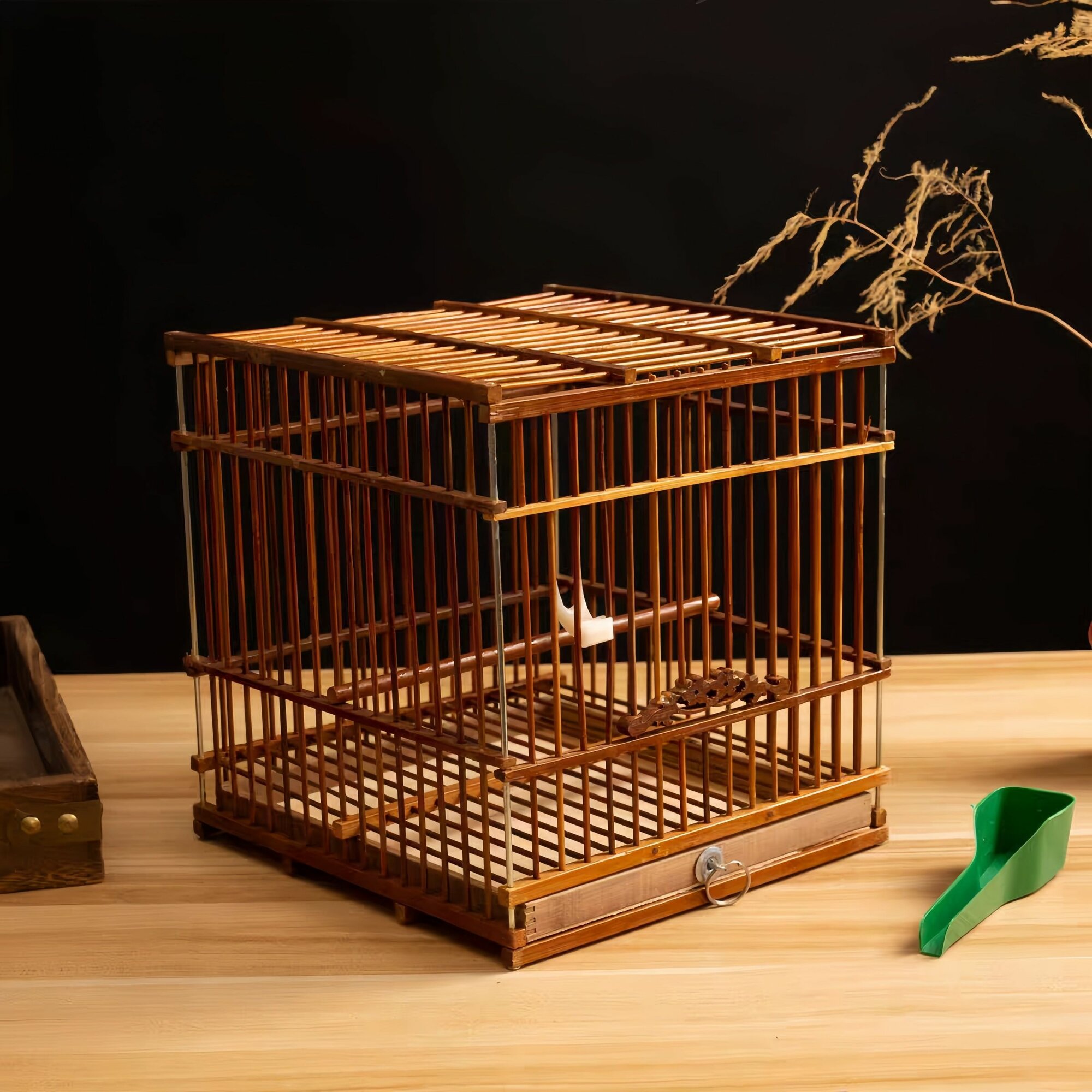 Клетка для птиц из бамбука, квадратная, с вышитым глазом, прямоугольная, коллекция клеток для птиц, клетка для золотого канарейки, ручная