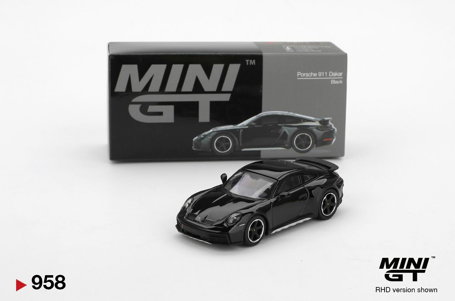 Коллекционная машинка MINI GT 1:64 Porsche 911 Dakar Black LHD